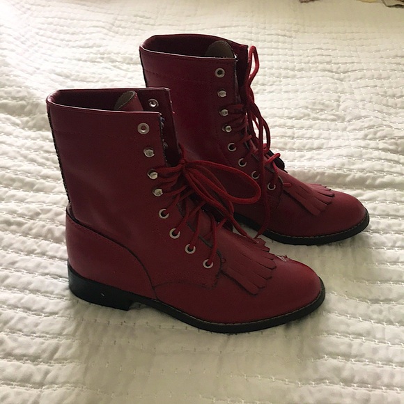 Shoes | Vintage Red Cowboy Boots Inspired Boots | Poshmark